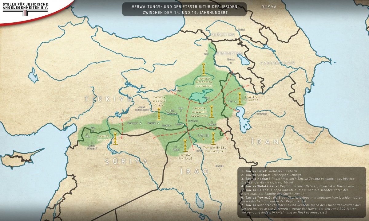 Verwaltungs- und Gebietsstruktur der Jesiden zwischen dem 14. und 19 ...
